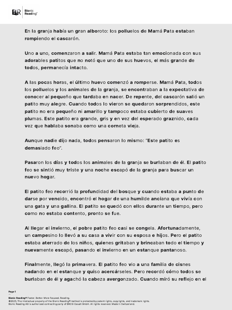 En La Granja Habia Un Gran Albor 18-09-2025!05!36 | PDF | El patito feo