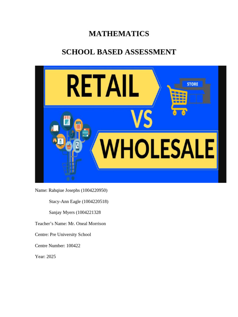 Maths Sba Rj | PDF | Grocery Store | Supermarket