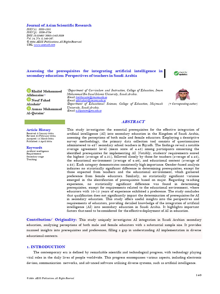 Assessing The Prerequisites For Integrating Artificial 1t400tp2pp | PDF ...