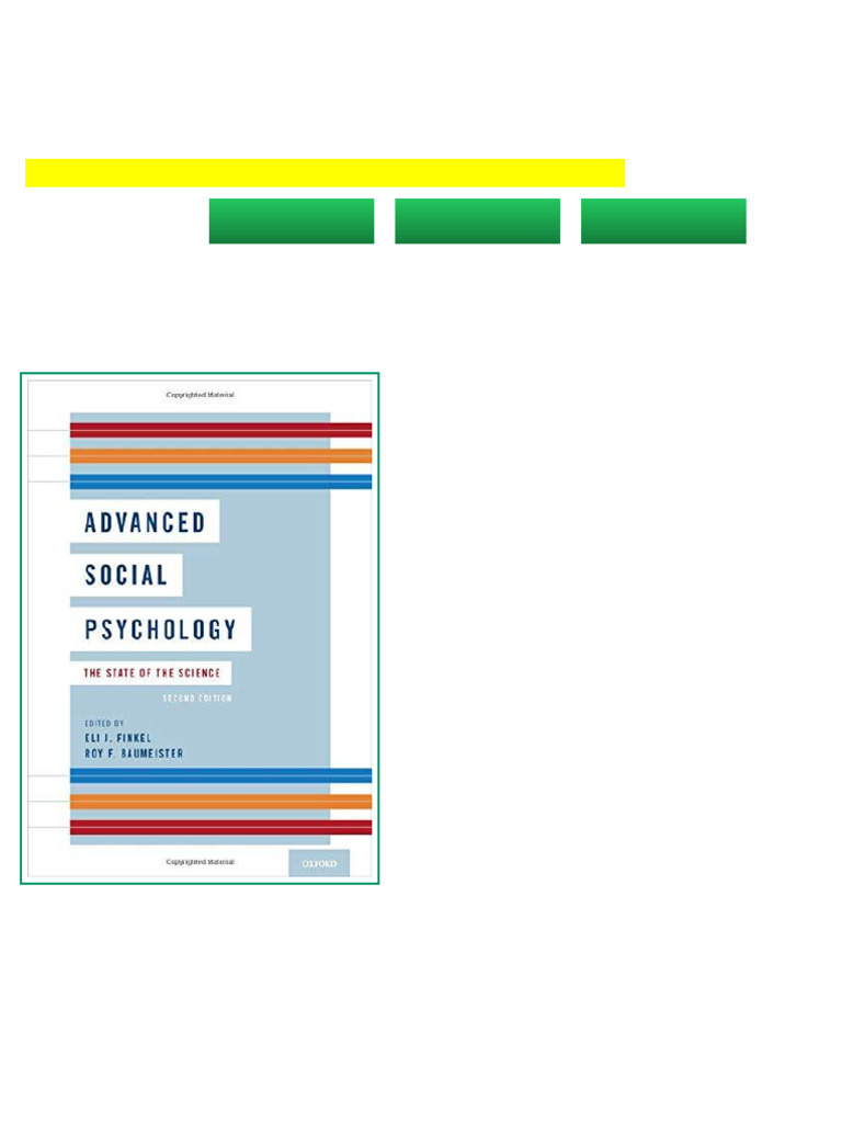 Advanced Social Psychology 2nd Edition Eli J. Finkel download full chapters | PDF