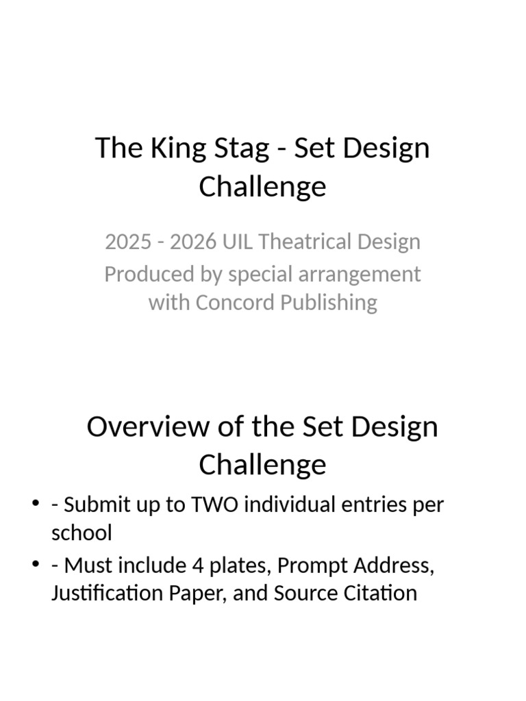 UIL The King Stag Set Design Guide | PDF