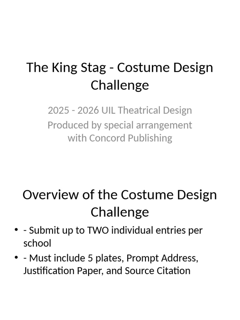 King Stag Costume Design Challenge 2025 | PDF