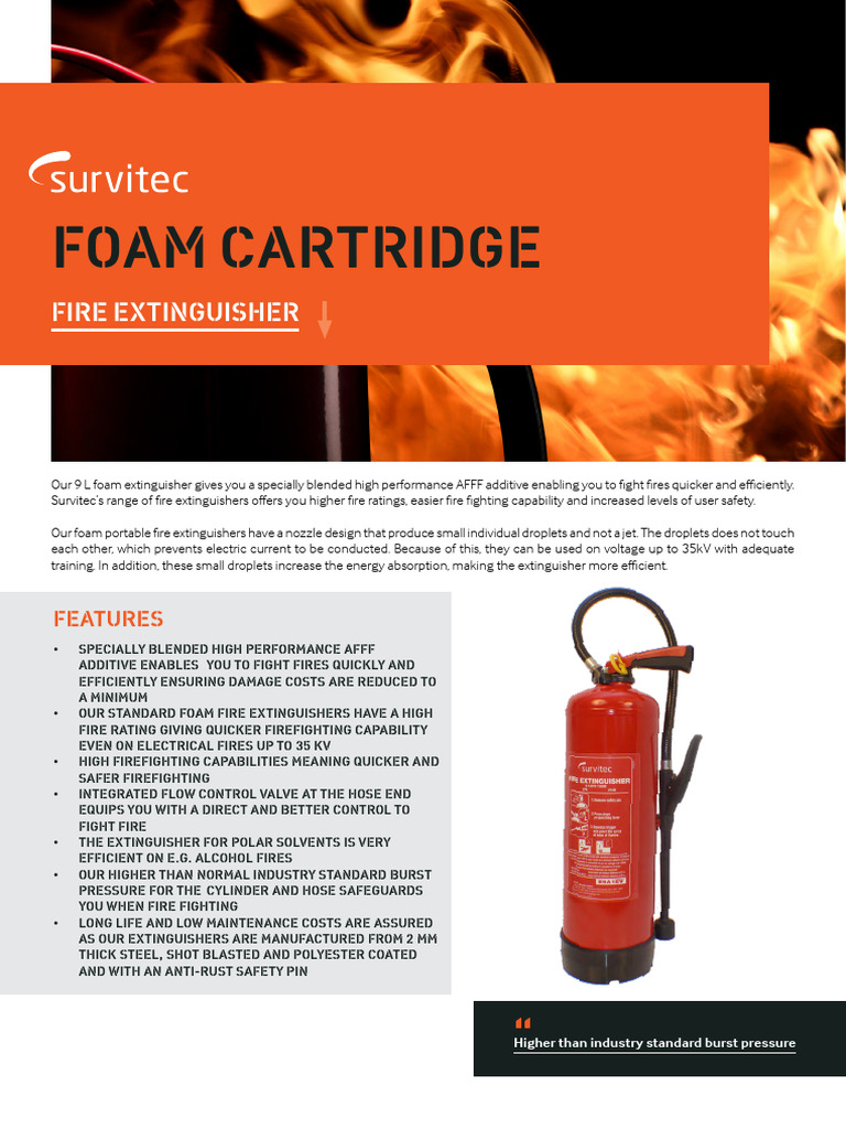 Fire-Extinguisher Unitor Foam E9A1EV M18 9L Data Sheet & Specification ...