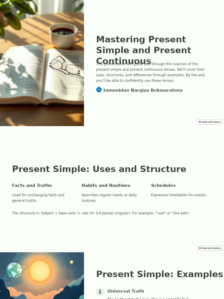 Mastering Present Simple and Present Continuous (2) | PDF | Grammatical ...