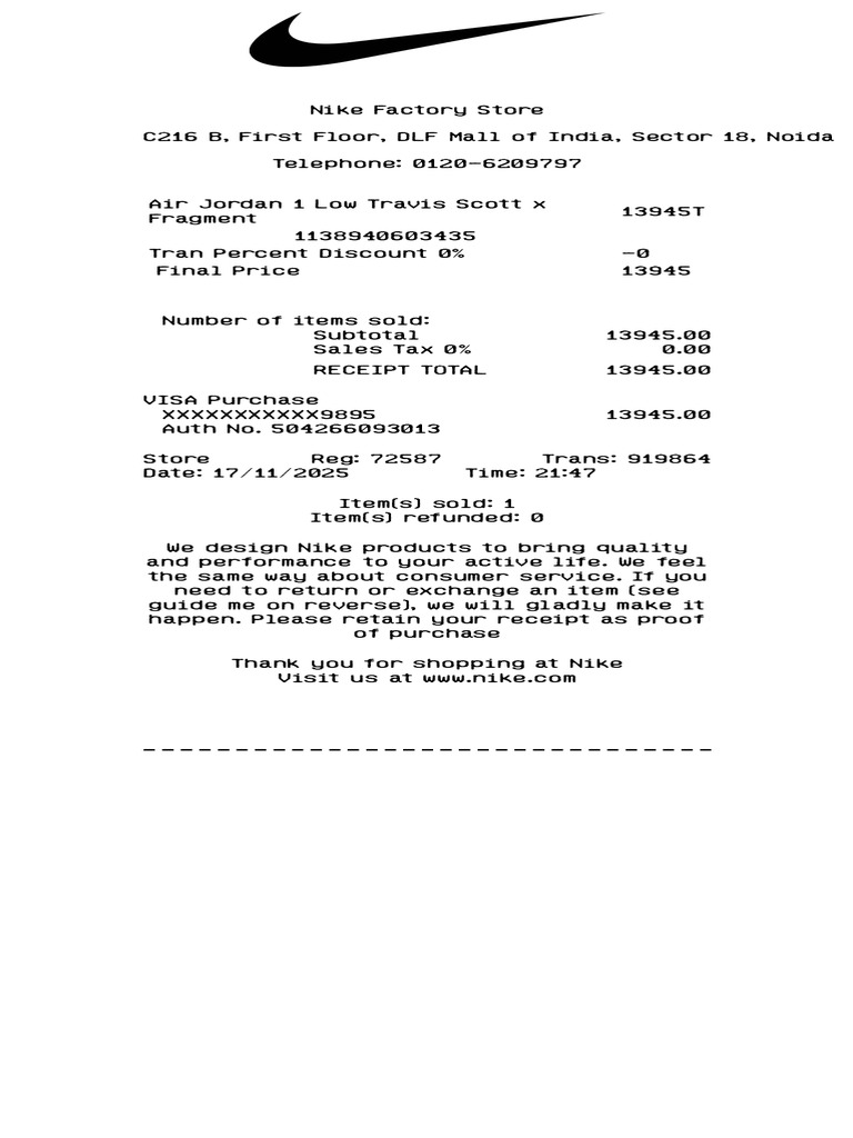 Nike Receipt | PDF