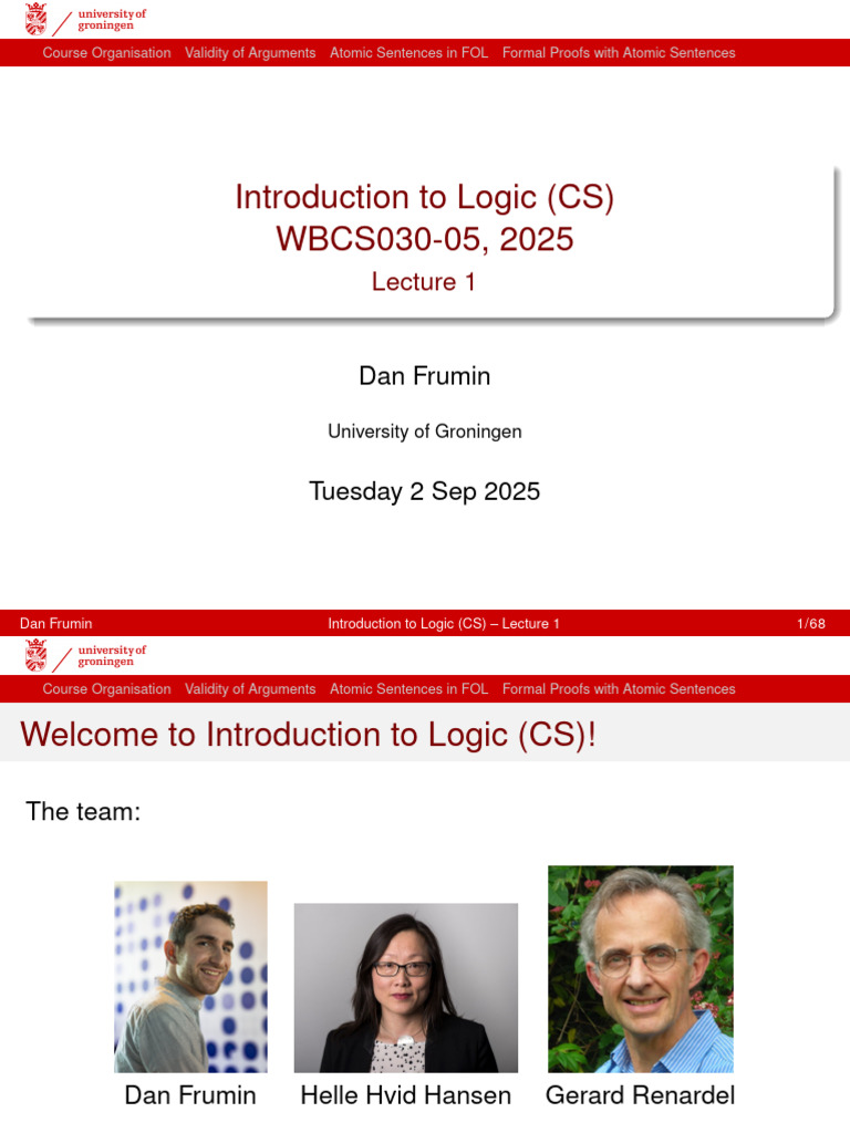 Introduction To Logic (CS) WBCS030-05, 2025: Dan Frumin | PDF | Logic ...