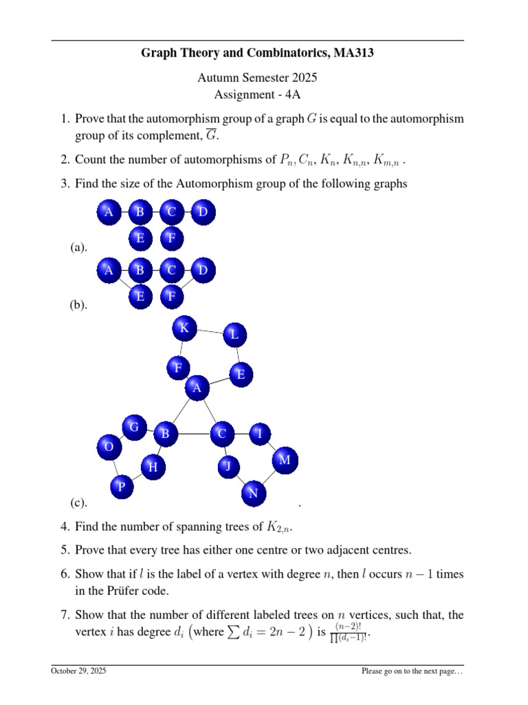 Assignment 4 | PDF | Vertex (Graph Theory) | Graph Theory