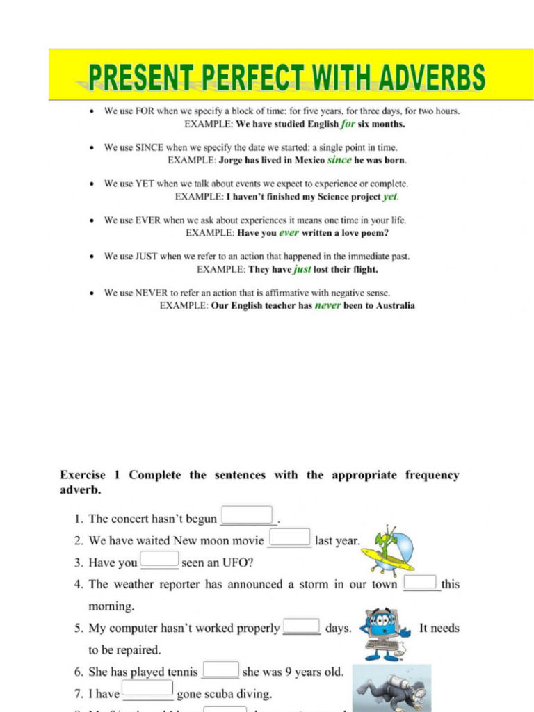 Present Perfect Adverbs | PDF