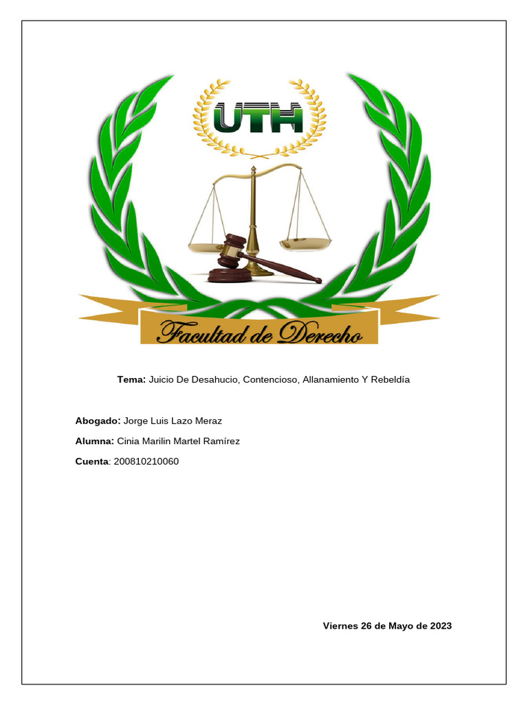 Juicio de Desahucio: Sentencia y Proceso | PDF | Sentencia (ley ...