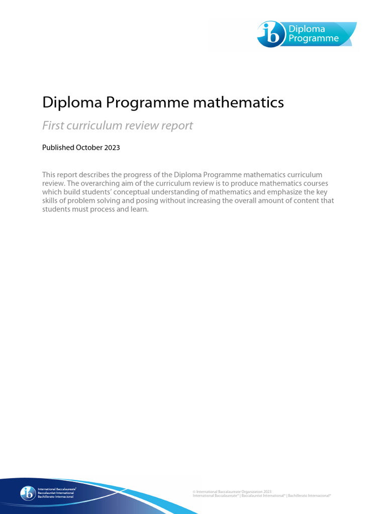 DP-Mathematics Curriculum Review Report | PDF | Curriculum | Mathematics