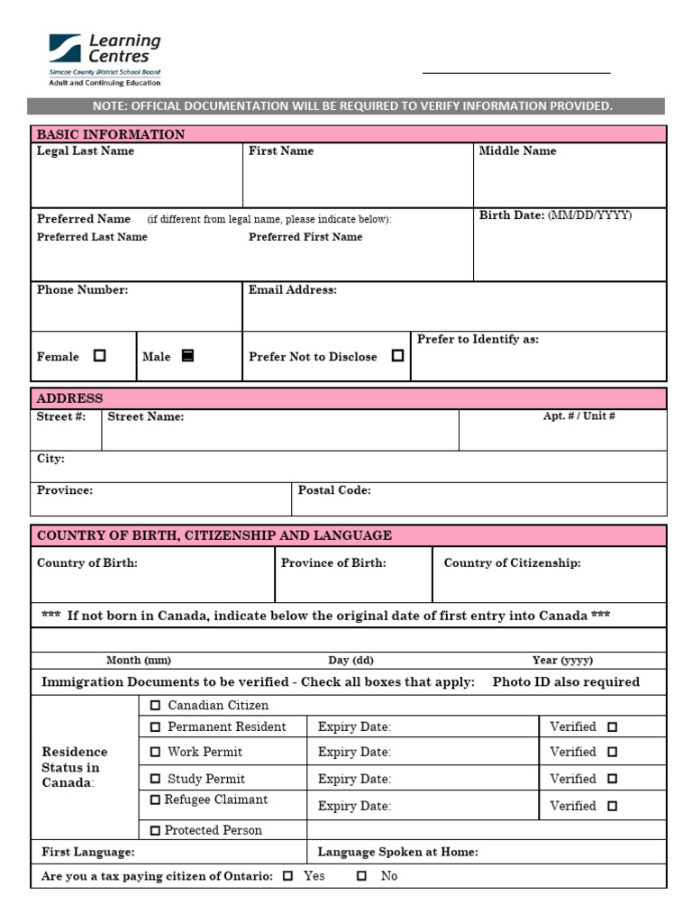Night School Reg Form 2526 | PDF | Government And Personhood | Justice