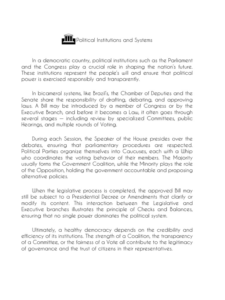 ? Political Institutions and Systems | PDF