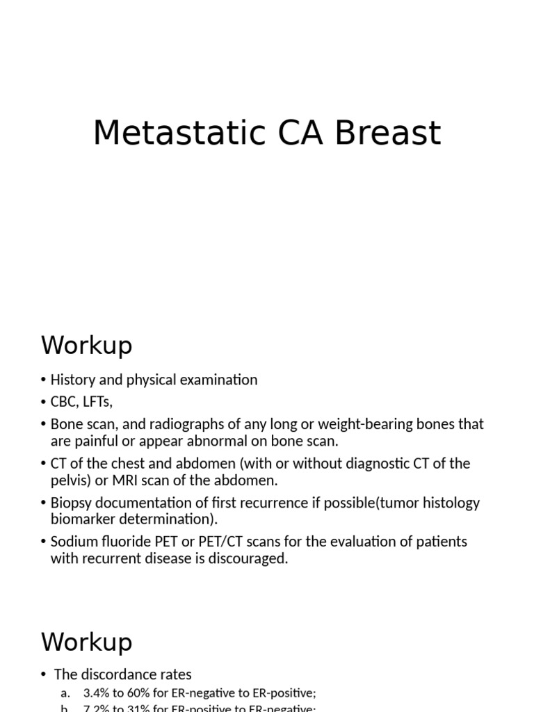 Metastatic Breast Cancer Workup & Management | PDF | Breast Cancer | Cancer