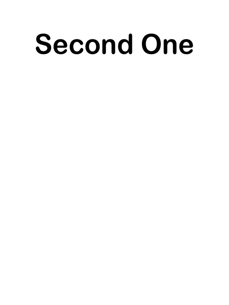 Second One | PDF
