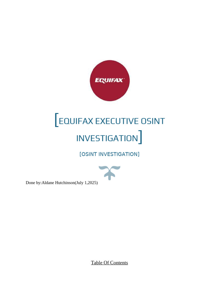 Equifax OSINT Investigation | PDF | Phishing | Social Engineering (Security)