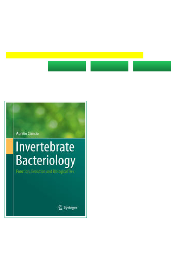 Invertebrate Bacteriology Function Evolution and Biological Ties 1st Edition Aurelio Ciancio ...