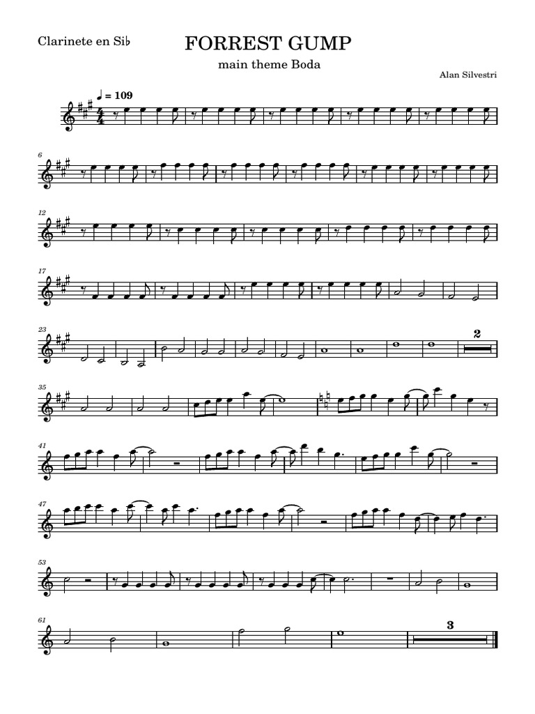 Forrest Gump-Clarinete en Sib | PDF