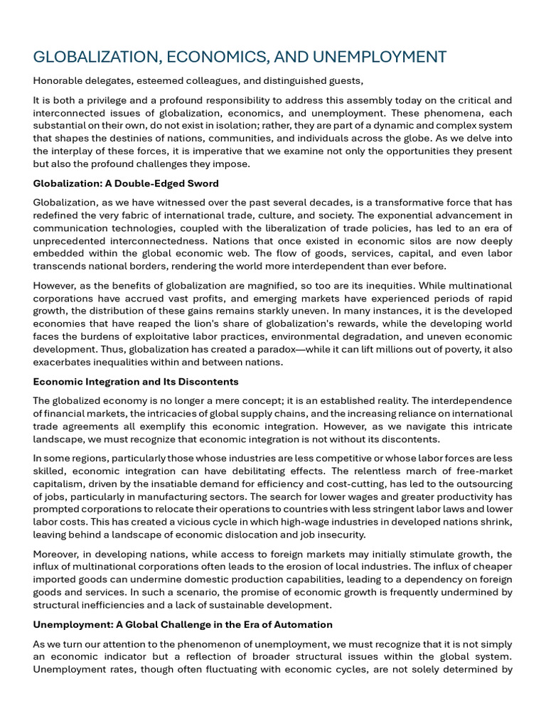 Int - AP 1 - Globalization | PDF | Globalization | Labour Economics