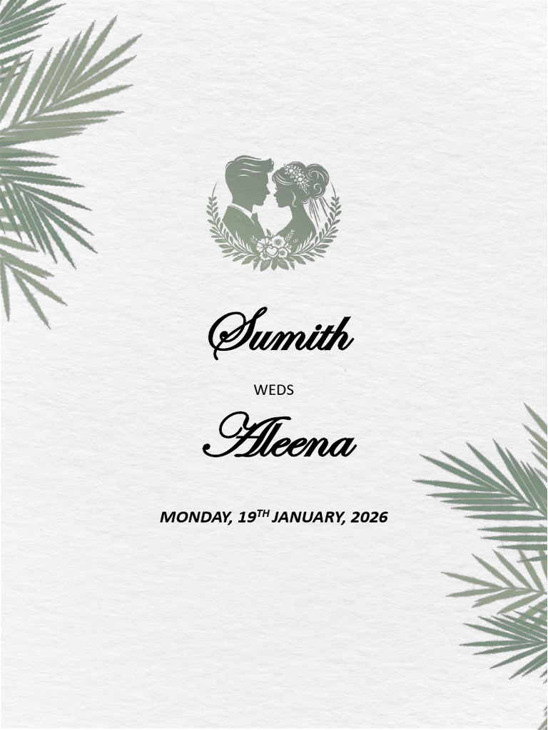 Sumith Weds Aleena | PDF