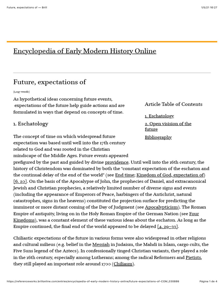 Future, Expectations of - Brill | PDF | Eschatology