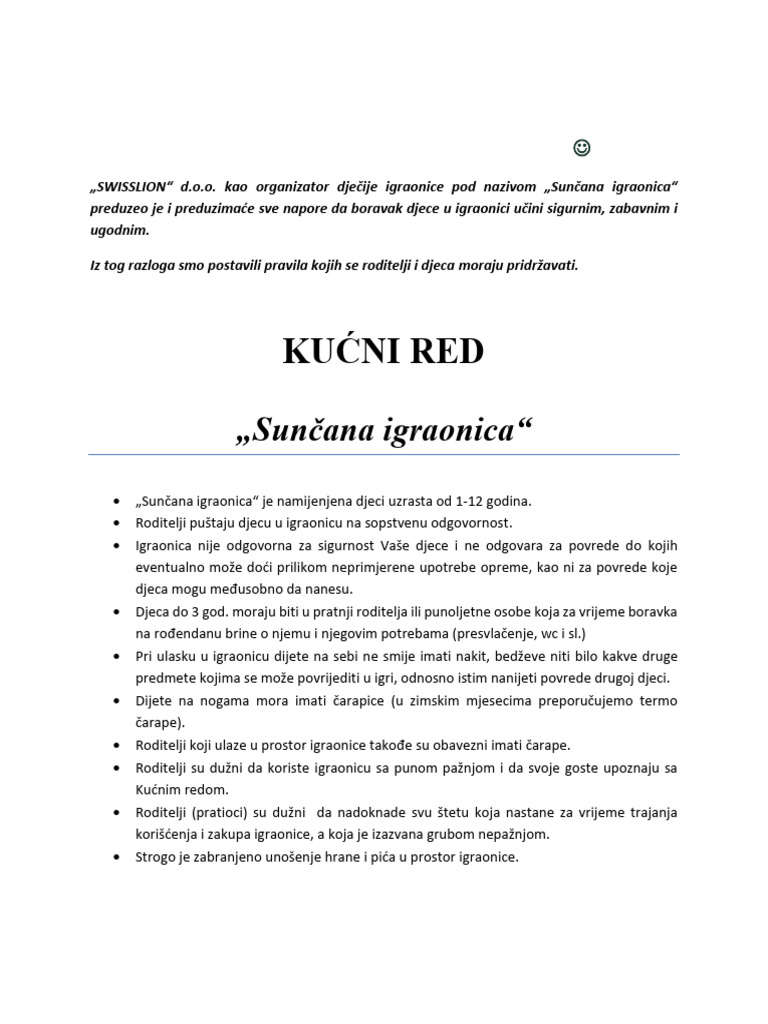Copy Copy (2) Kucni Red Igraonice | PDF