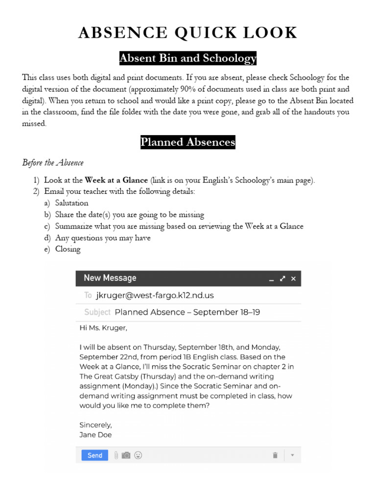 Absence Quick Look | PDF