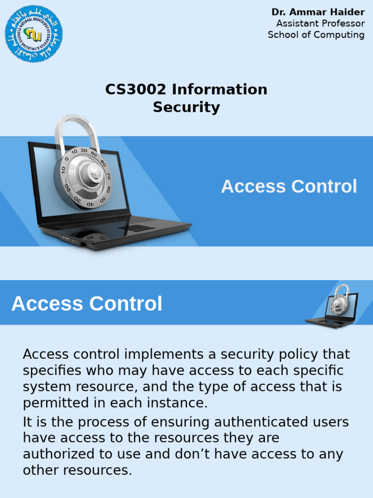 Lec 19 - Access Control | PDF | Classified Information | Access Control