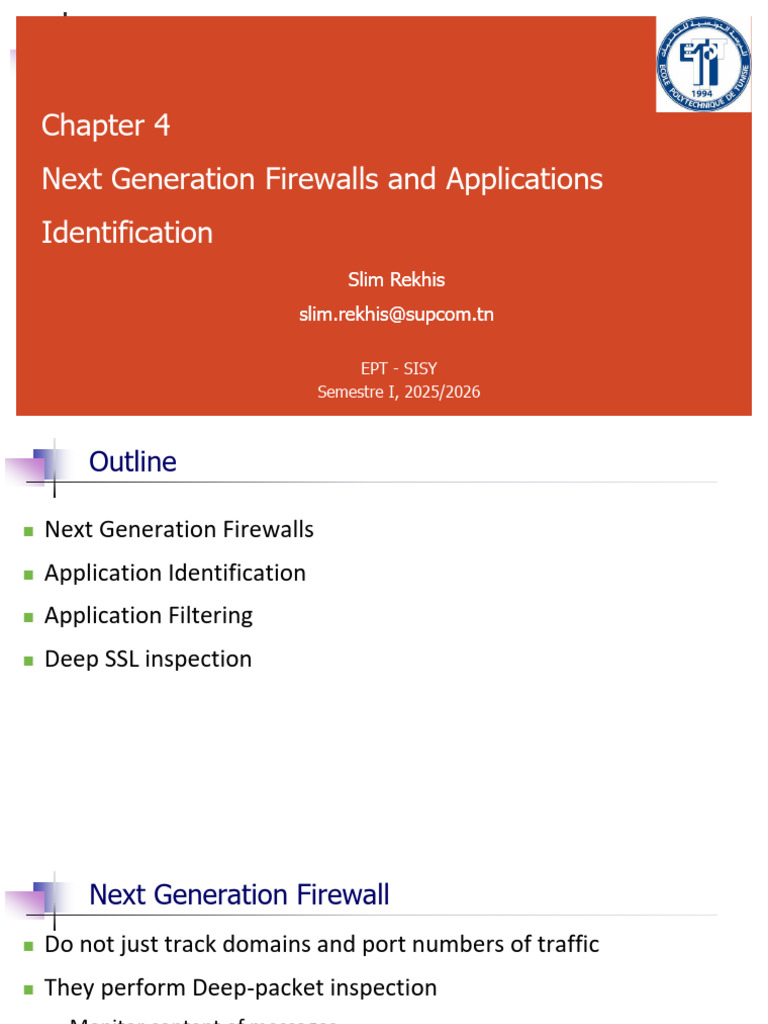 Chapter 4-Next Generation Firewalls and Applications Identification ...