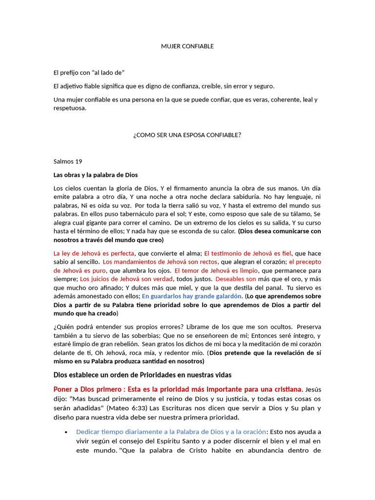 Mujer Confiable | PDF | María, madre de Jesús | Amor