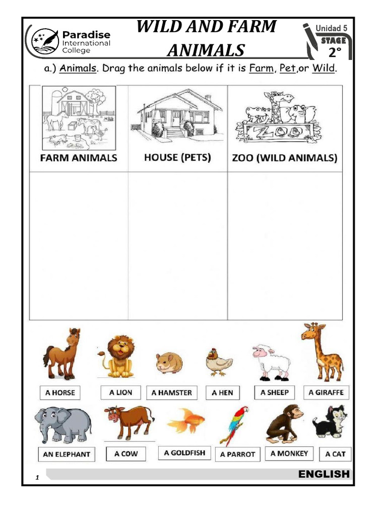 Wild and Farm Animals | PDF
