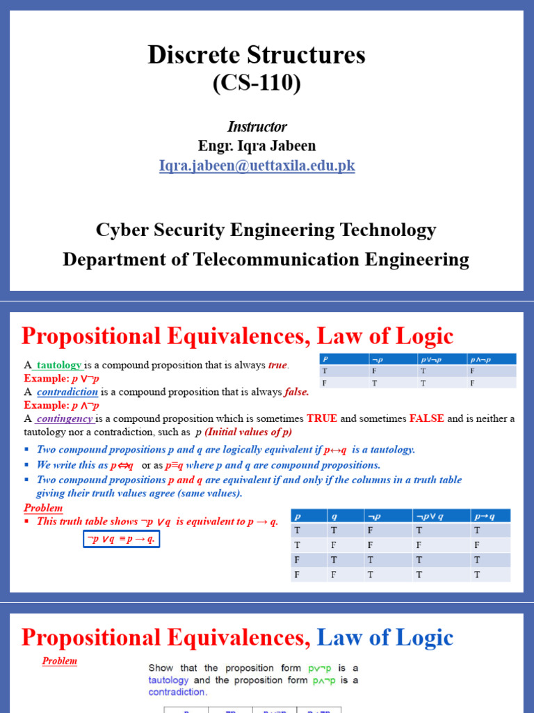 Lecture 2 | PDF | Contradiction | Syntax (Logic)