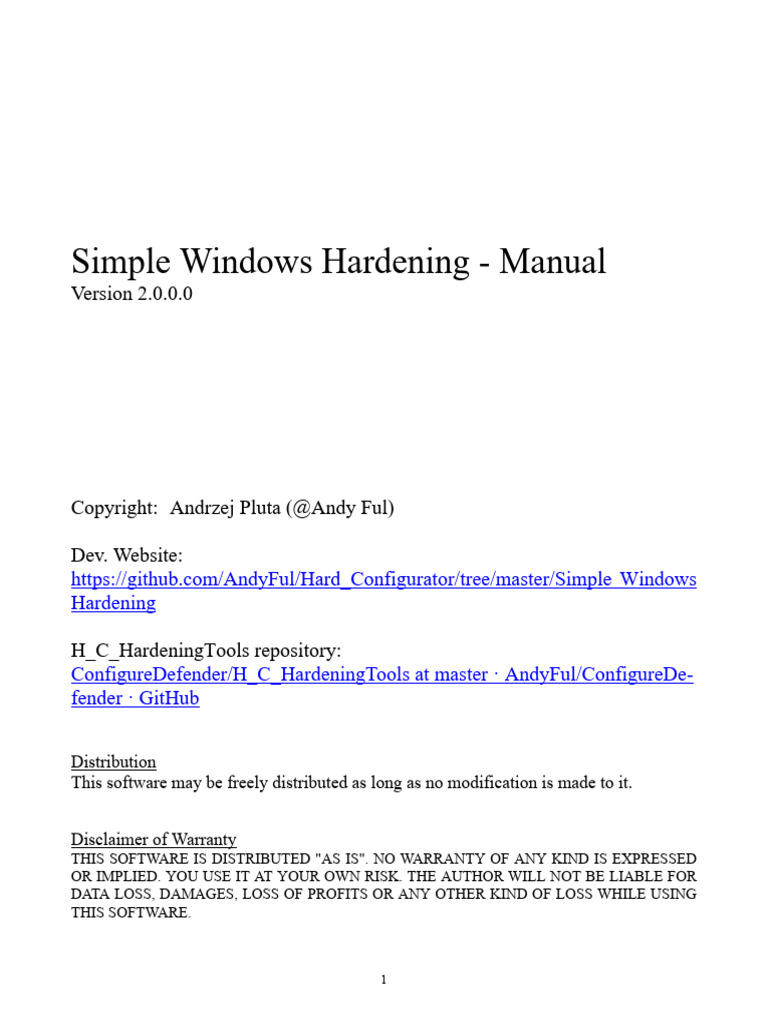 Simple Windows Hardening Guide | PDF | Malware | Microsoft Windows