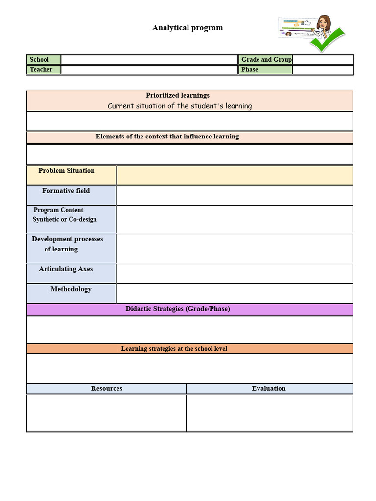 Analytical Program Format Pdf