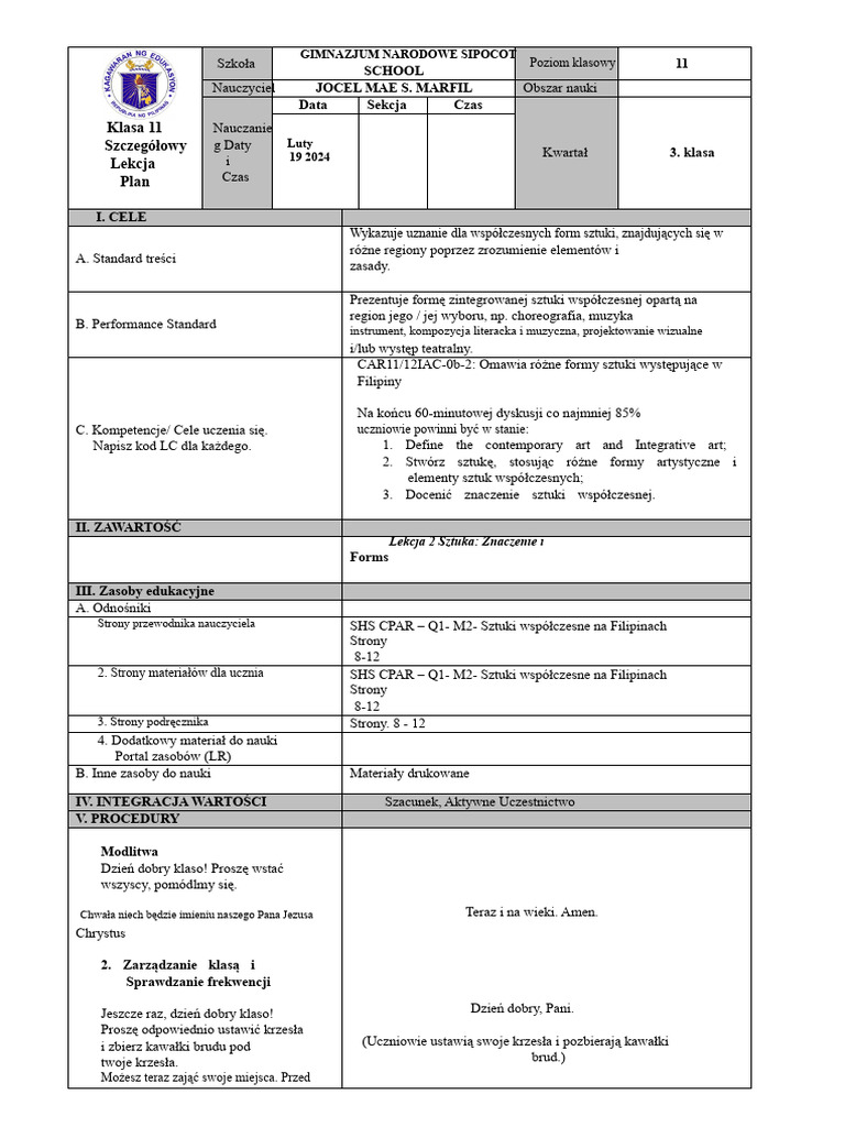 Cpar - 7e's DLP | PDF