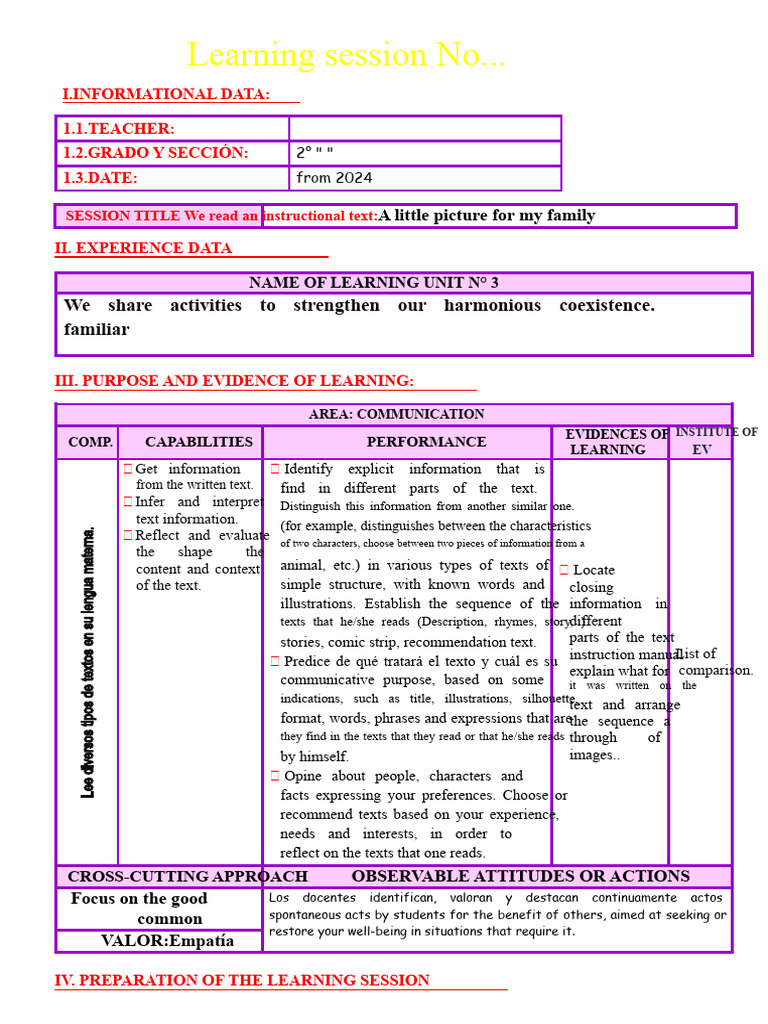 Instructional Text Reading Session | PDF | Information | Learning