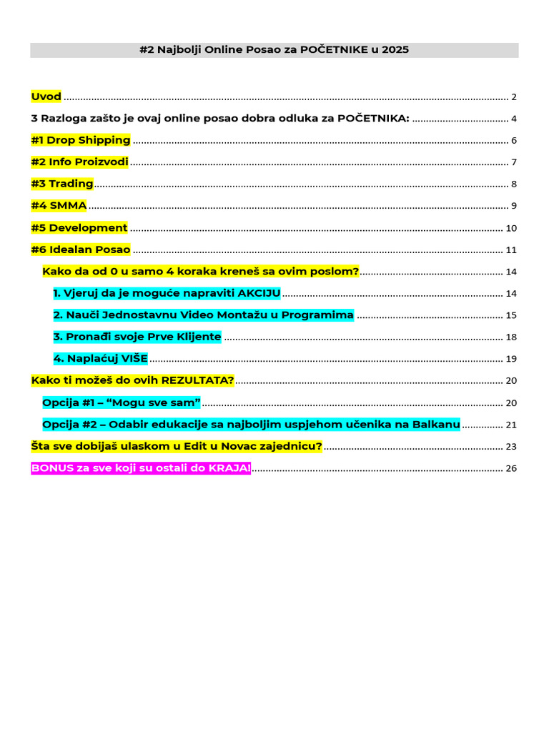 #2 Najbolji Online Posao za POČETNIKE u 2025 | PDF