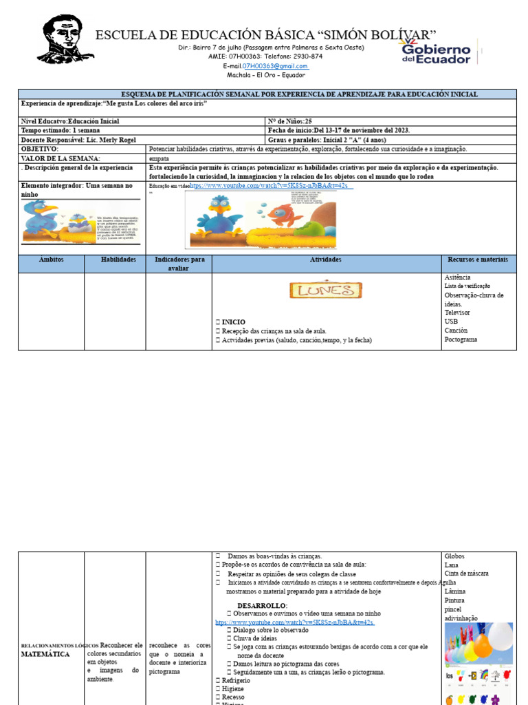 Planejamento Arco-Íris de Cores | PDF | Arco-íris | Cor
