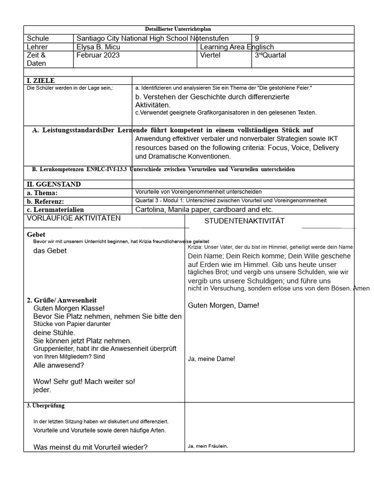 Vorurteil Und Vorurteile in Einer Geschichte | PDF