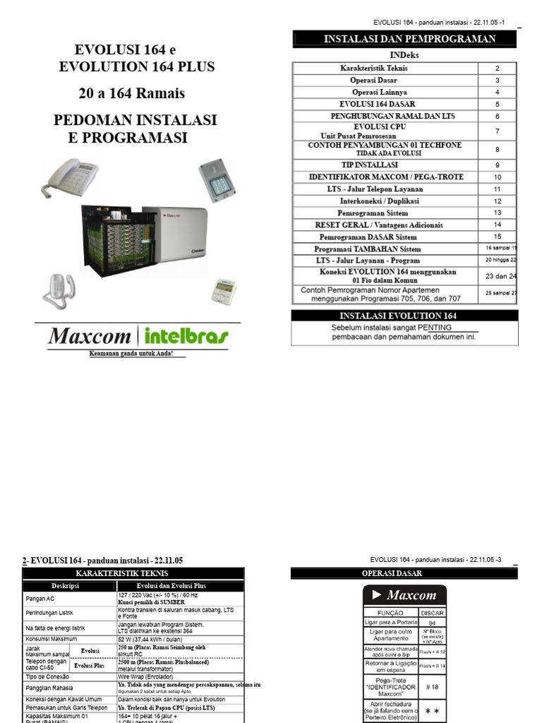 Panduan EVOLUTION 164 Instalasi 22-10-08 | PDF
