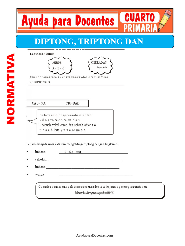 Diptong, Hiat, dan Triptong dalam Bahasa | PDF