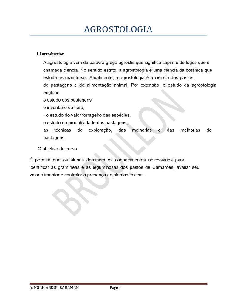 Curso de Agrostologia 1 | PDF | Feno | Pasto