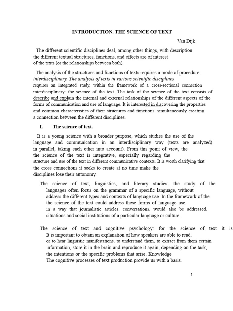 Interdisciplinary Science of Text Analysis | PDF | Science | Knowledge