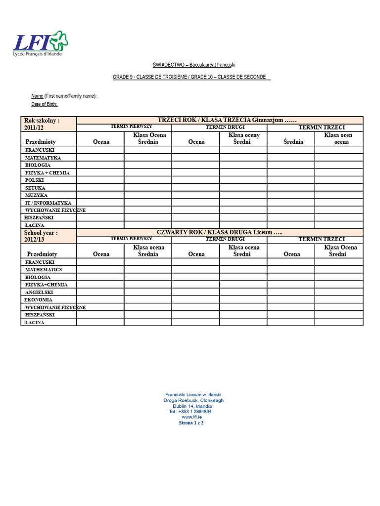 Pusty Transkrypt | PDF