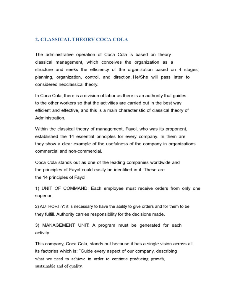 Classical Theory. Coca Cola | PDF | Cola | Coca Cola