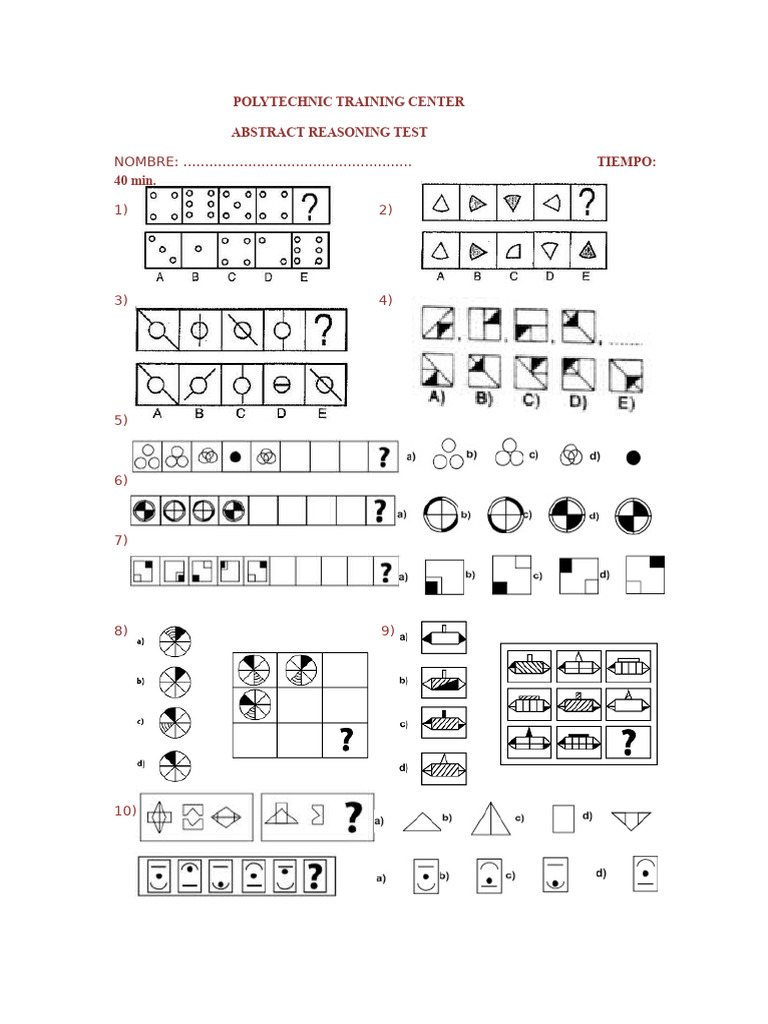 Abstract Reasoning Test for Polytechnic | PDF