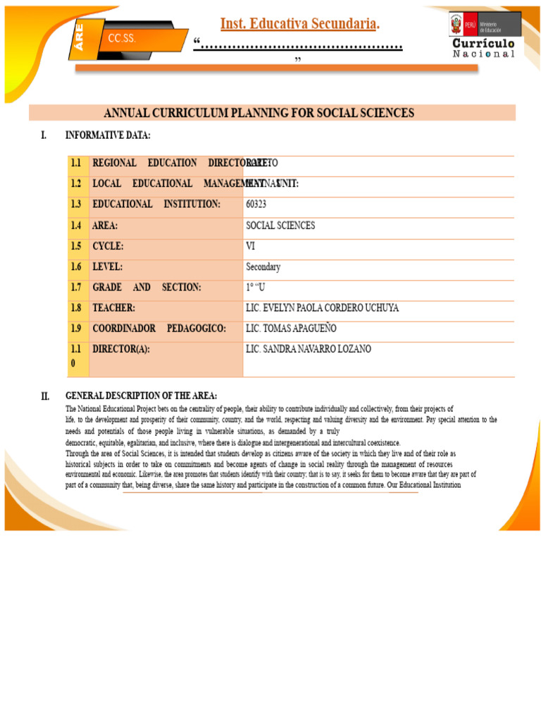 ANNUAL PROGRAM - CCS. 1st - 2024 | PDF | Social Sciences | Civilization