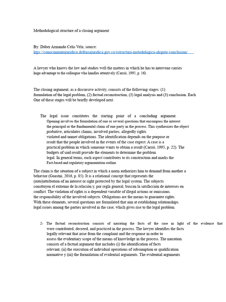 Structure of Closing Arguments | PDF | Argument | Methodology