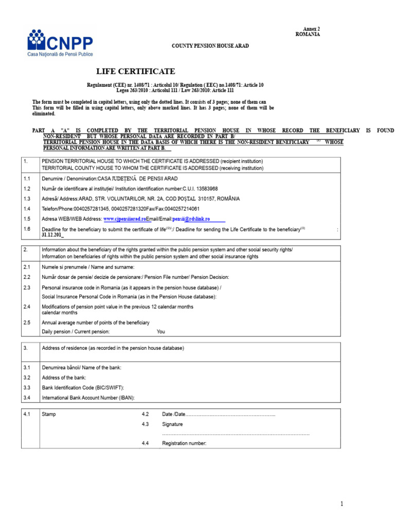 Certificate of Life | PDF