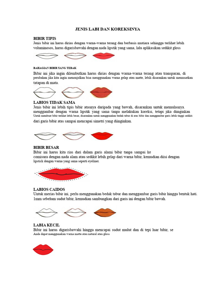 Jenis Bibir Dan Koreksinya | PDF