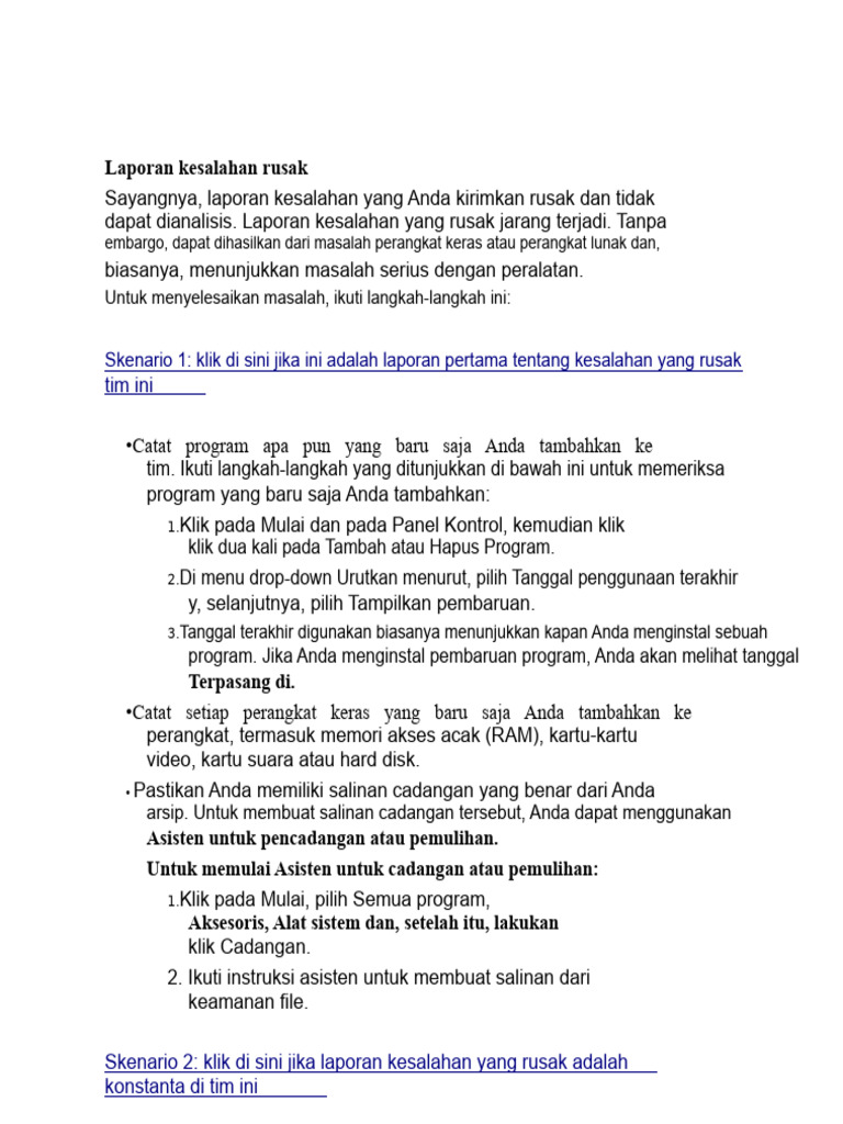 Laporan Kesalahan Rusak | PDF